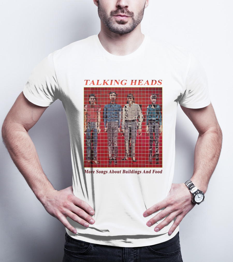 TALKING HEADS More Songs About Buildings And Food Album Cover With Grid T-Shirt