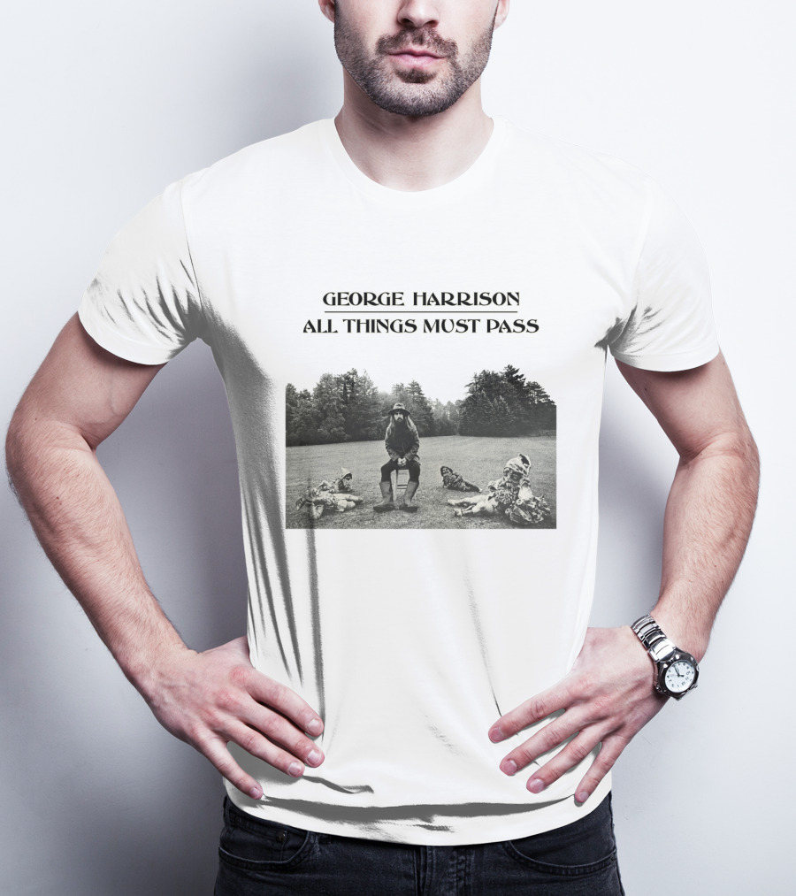 George Harrison All Things Must Pass 1970 Album Cover Black And White Photo T-Shirt