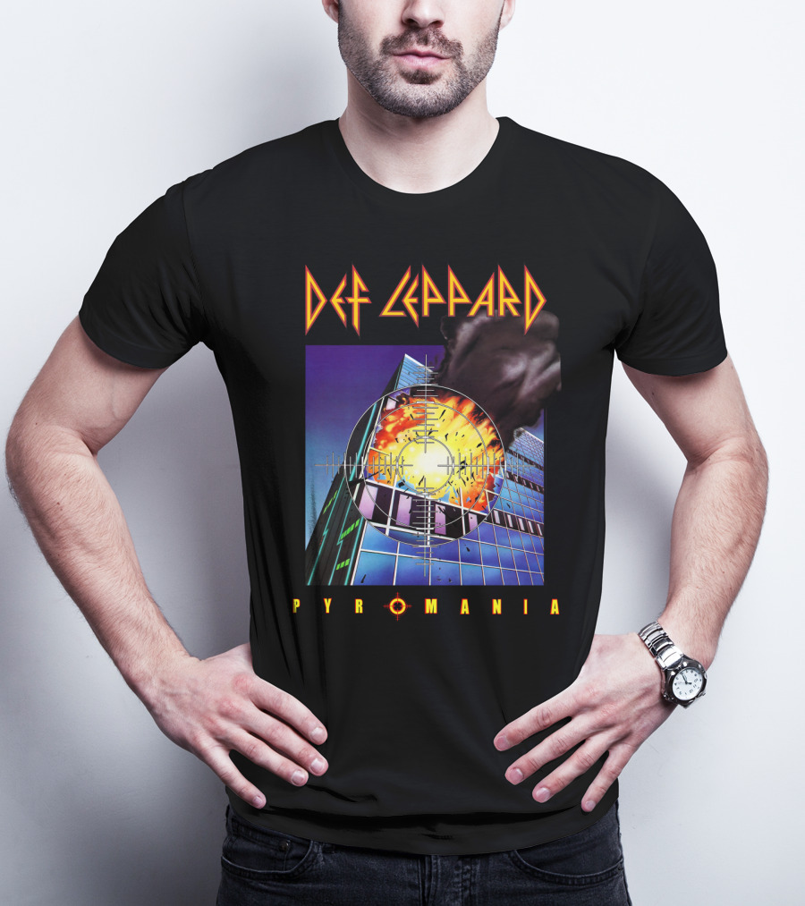 Def Leppard Pyromania Album Art Explosion Building Iconic T-Shirt