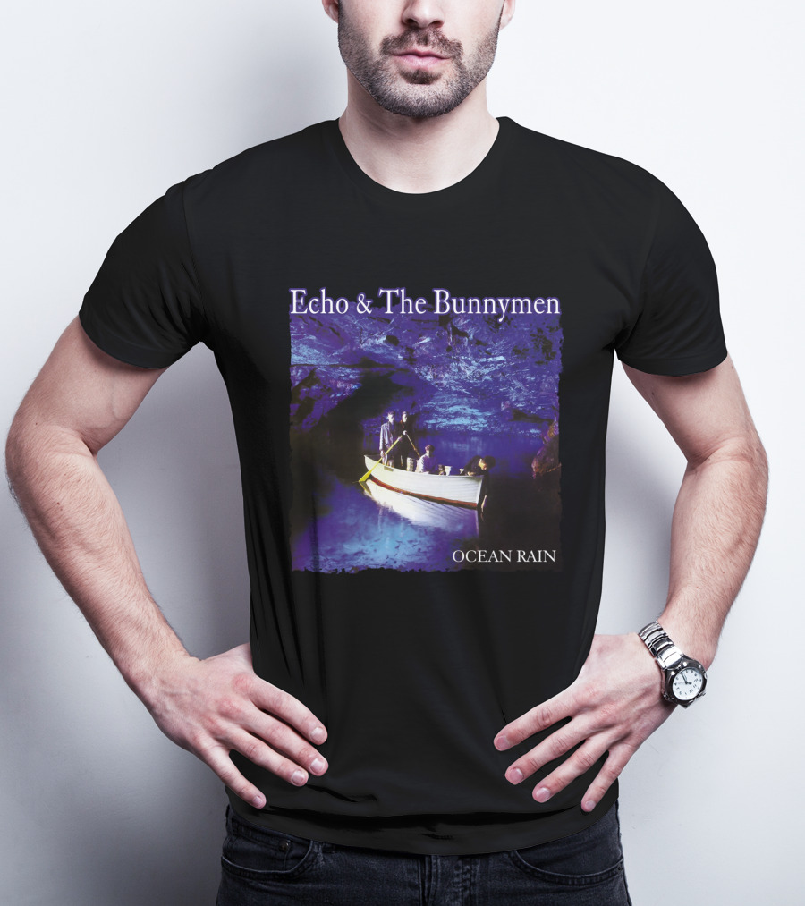 Echo And The Bunnymen Ocean Rain Blue Cave Boat Scene T-Shirt
