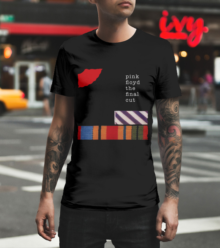 Pink Floyd The Final Cut Album Art With Military Ribbon And Black T-Shirt