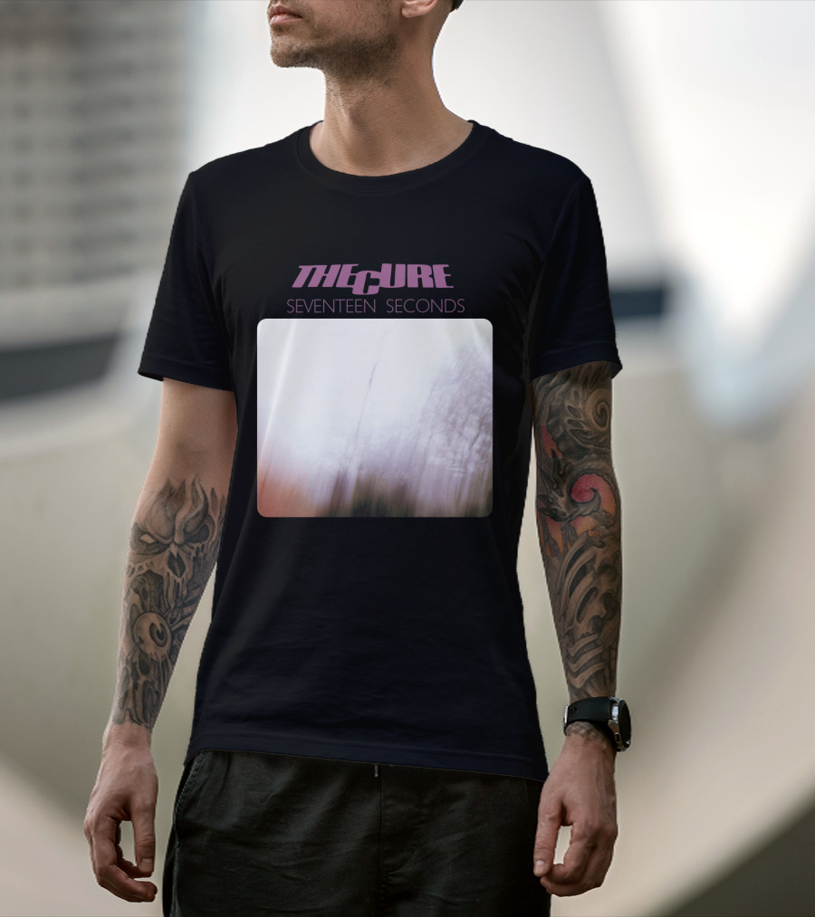 The Cure Seventeen Seconds Blurred Trees Album Cover T-Shirt
