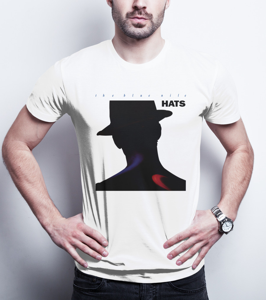 The Blue Nile Hats Silhouette With Hat In Black And Blue Accents T-Shirt