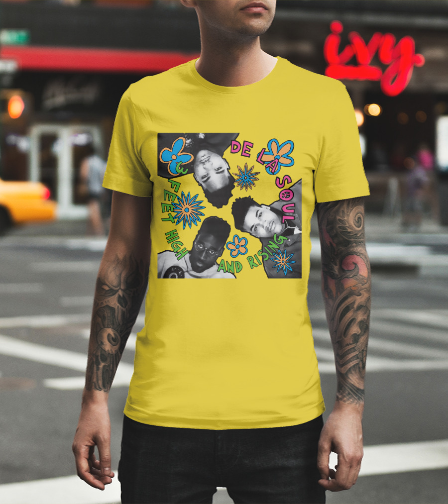 De La Soul 3 Feet High And Rising Psychedelic Flower T-Shirt