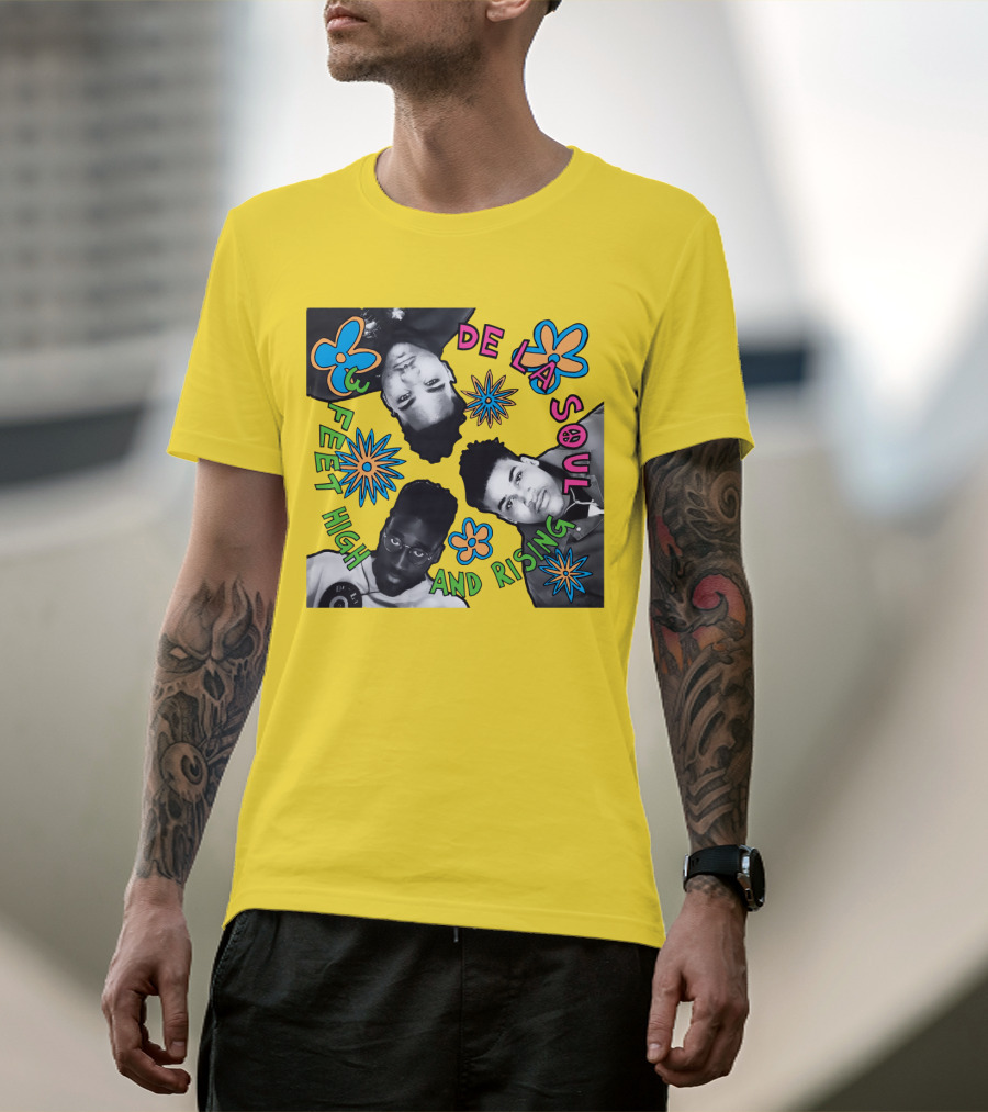 De La Soul 3 Feet High And Rising Psychedelic Flower T-Shirt