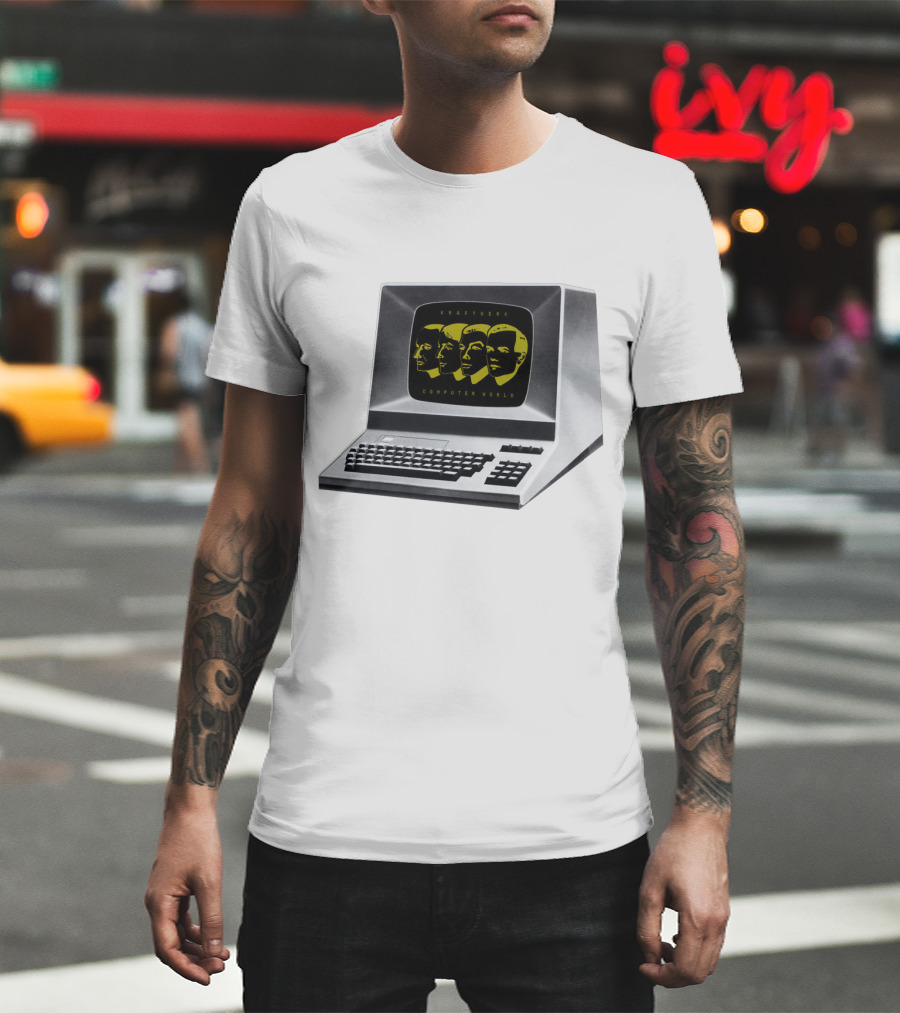 Kraftwerk Computer World Faces On Retro Monitor T-Shirt