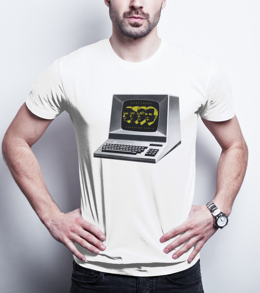 Kraftwerk Computer World Faces On Retro Monitor T-Shirt