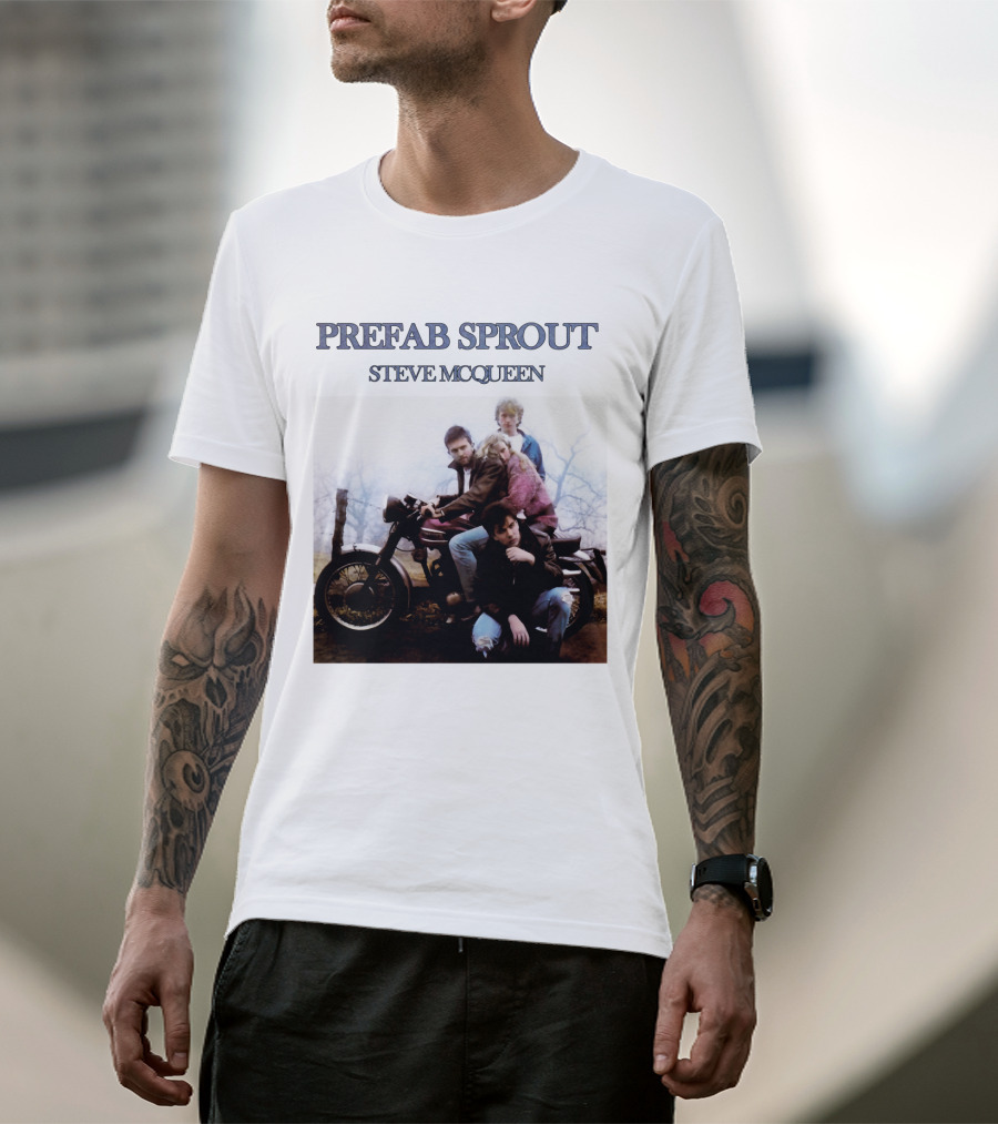 Prefab Sprout Steve McQueen Motorcycle Group Image T-Shirt