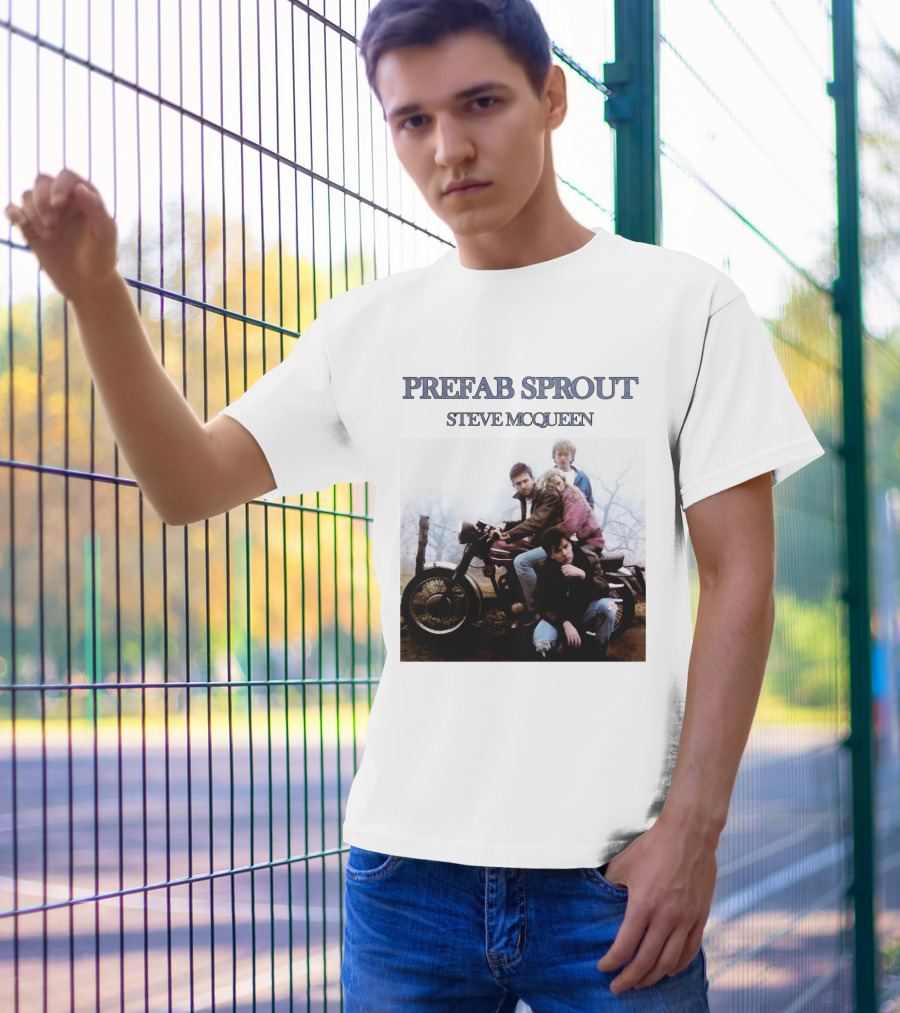 Prefab Sprout Steve McQueen Motorcycle Group Image T-Shirt