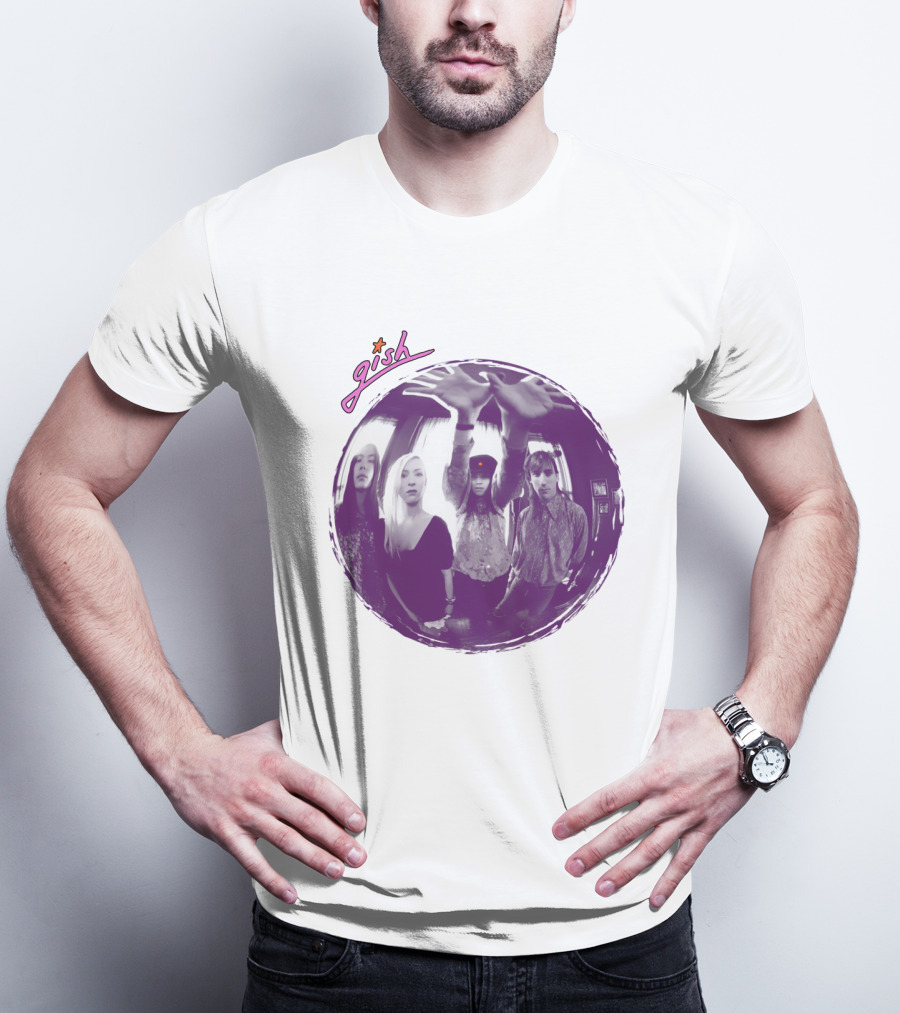 The Smashing Pumpkins Gish Album Band Photo With Purple Circle And Text T-Shirt