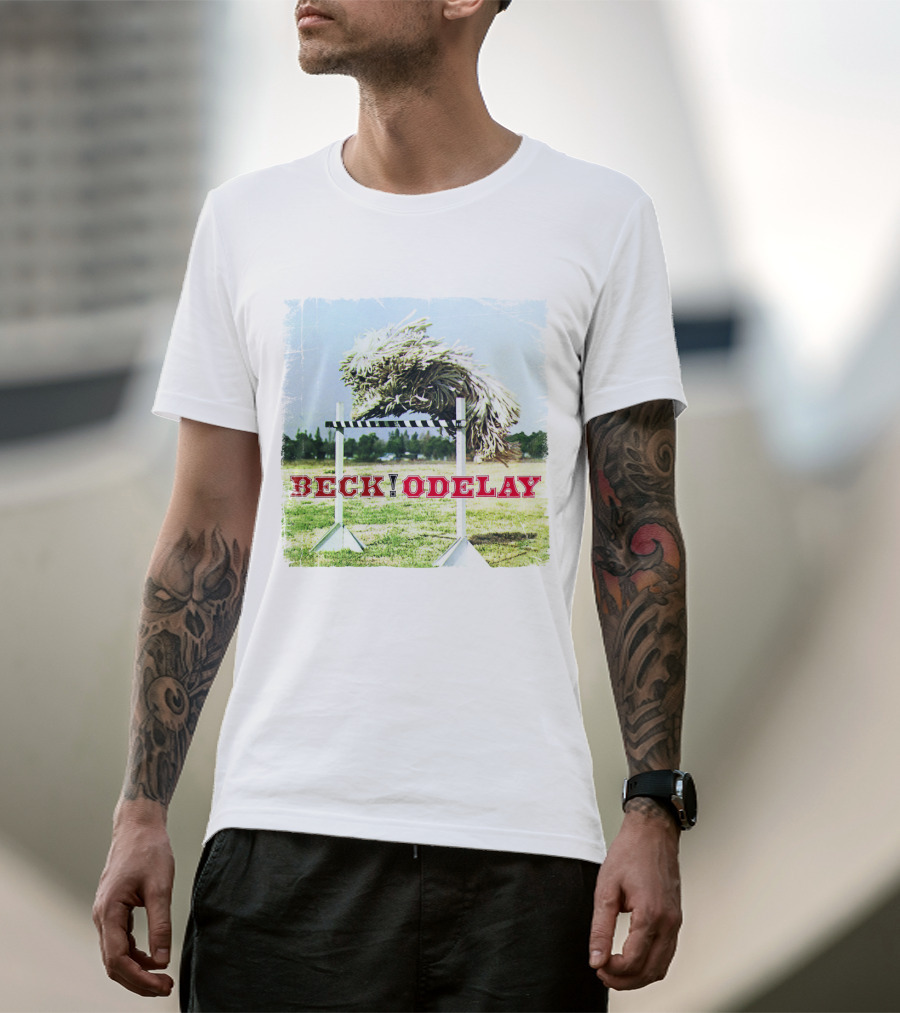 Beck Odelay Album Cover Dog Jumping Hurdle T-Shirt