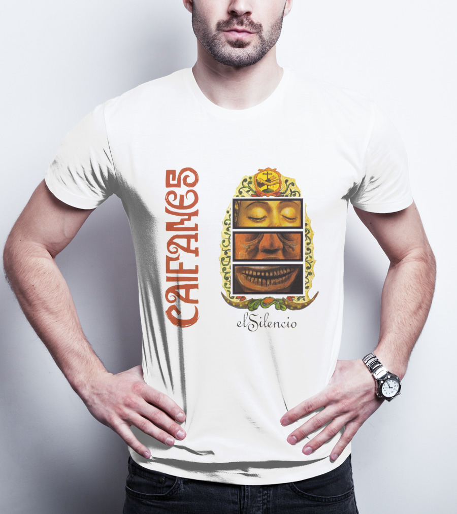 Caifanes El Silencio Aztec-Inspired Face Art In Yellow And Brown T-Shirt