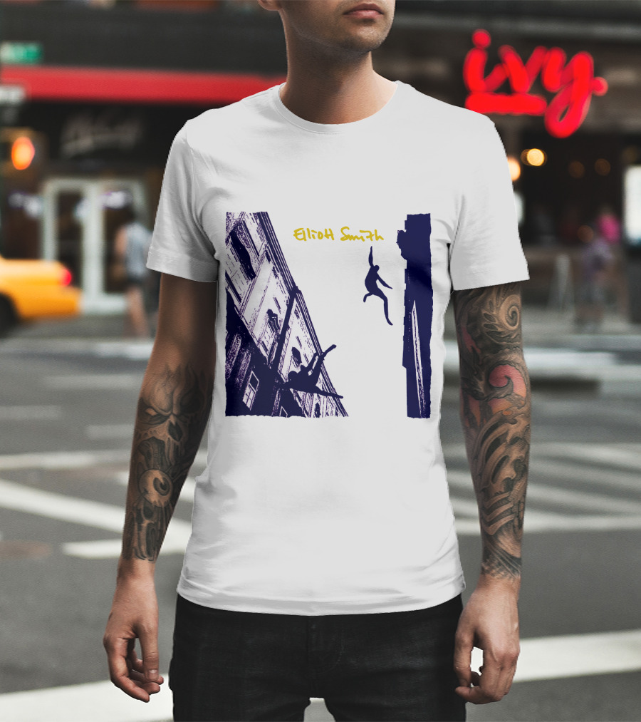 Elliott Smith Leaping Figures Urban Scene T-Shirt