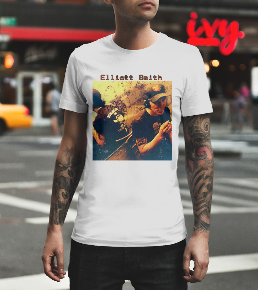 Elliott Smith Mirror Reflection Musician Image T-Shirt