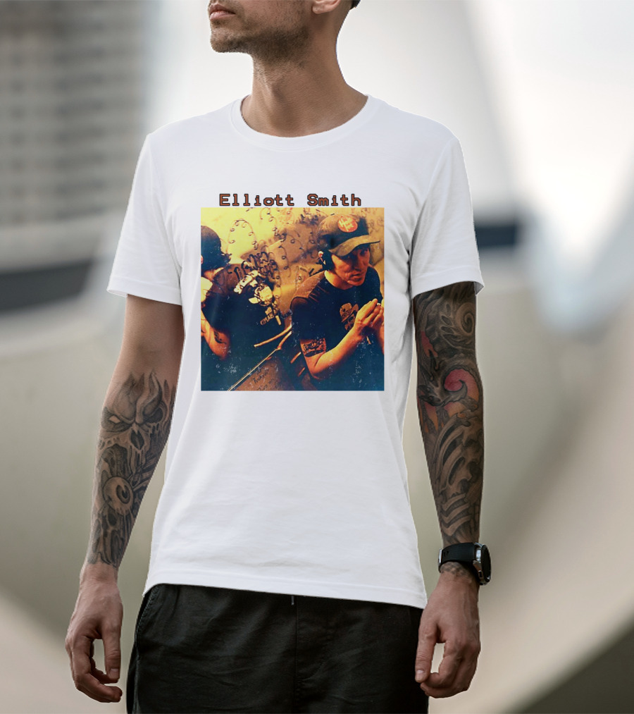 Elliott Smith Mirror Reflection Musician Image T-Shirt