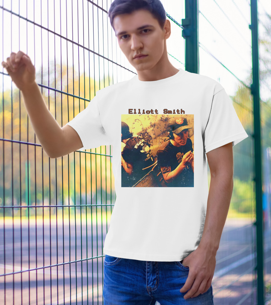 Elliott Smith Mirror Reflection Musician Image T-Shirt