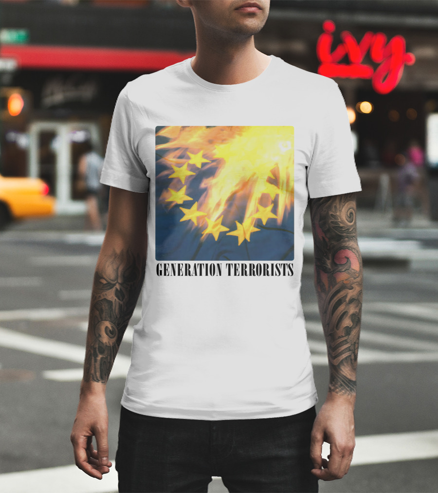 Manic Street Preachers Generation Terrorists European Flag Burning T-Shirt