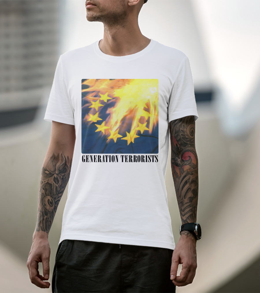 Manic Street Preachers Generation Terrorists European Flag Burning T-Shirt