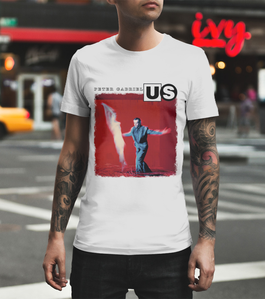 Peter Gabriel Us Album Cover Red Background Dance Image T-Shirt
