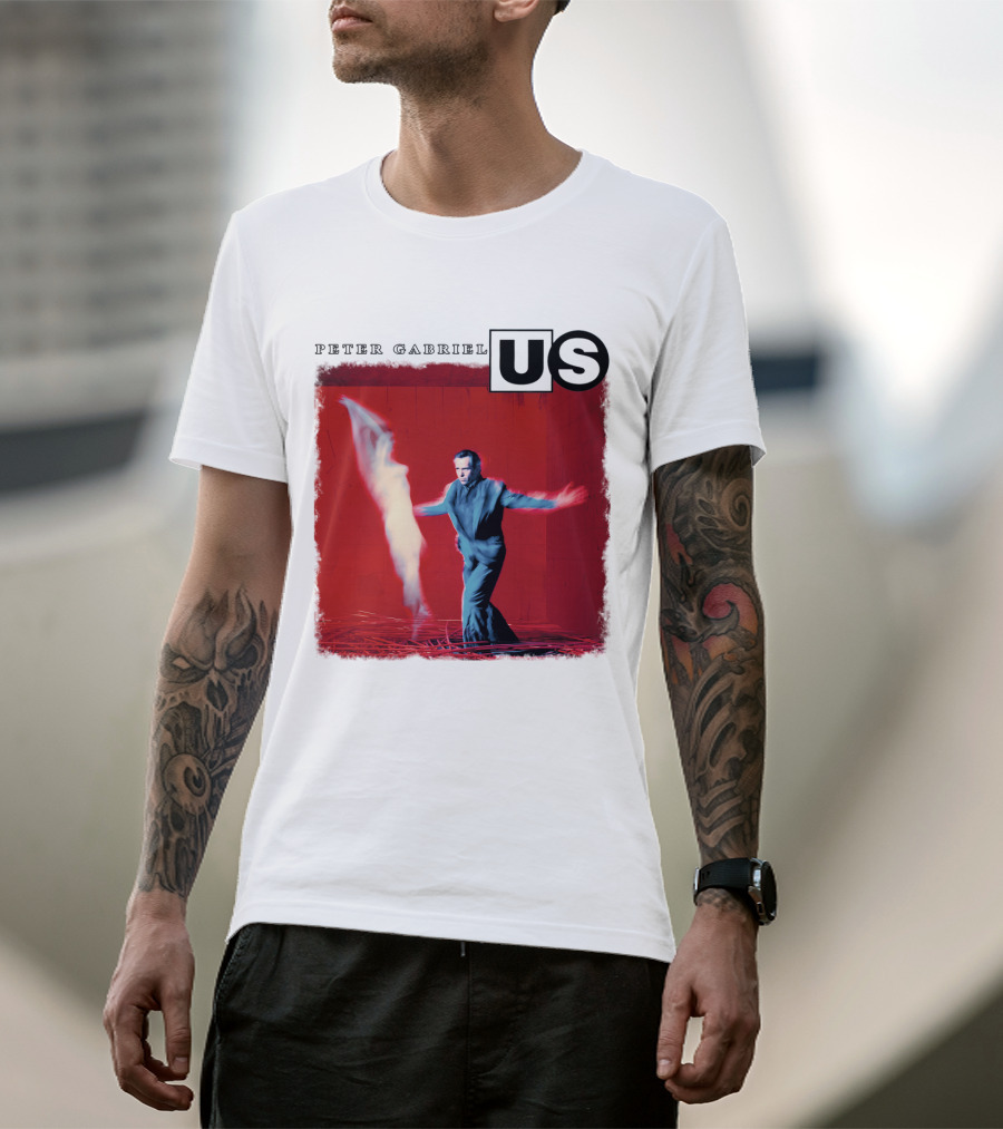 Peter Gabriel Us Album Cover Red Background Dance Image T-Shirt