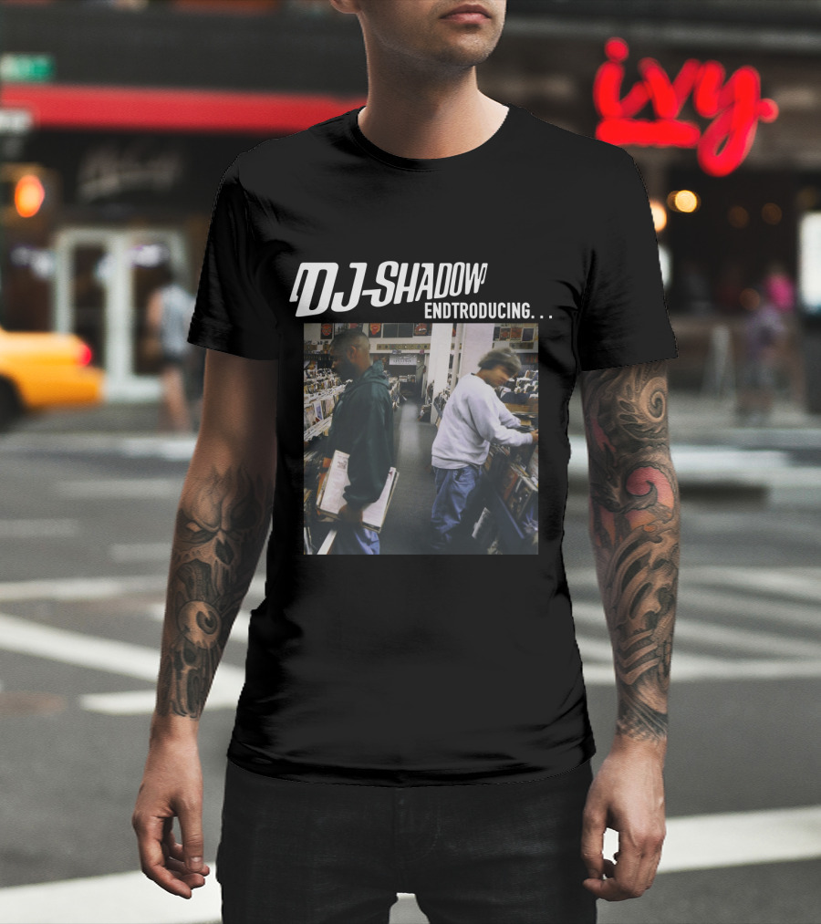 Dj Shadow Endtroducing Album Cover Vinyl Record Store Scene T-Shirt
