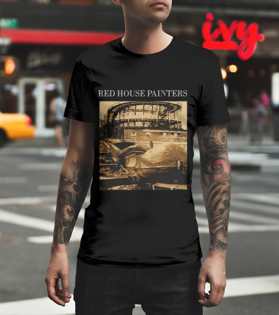 Red House Painters Vintage Roller Coaster Scene T-Shirt