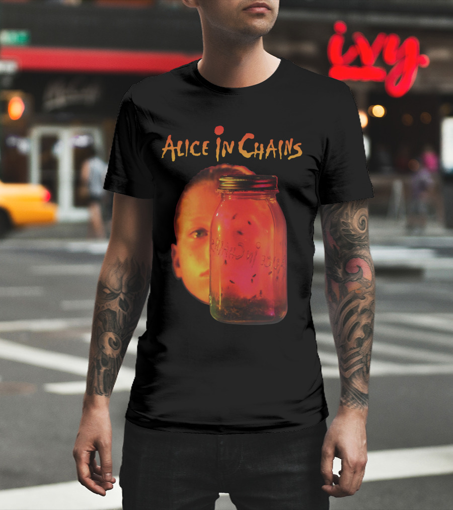 Alice In Chains Jar Of Flies Album Cover Image With Jar And Face T-Shirt