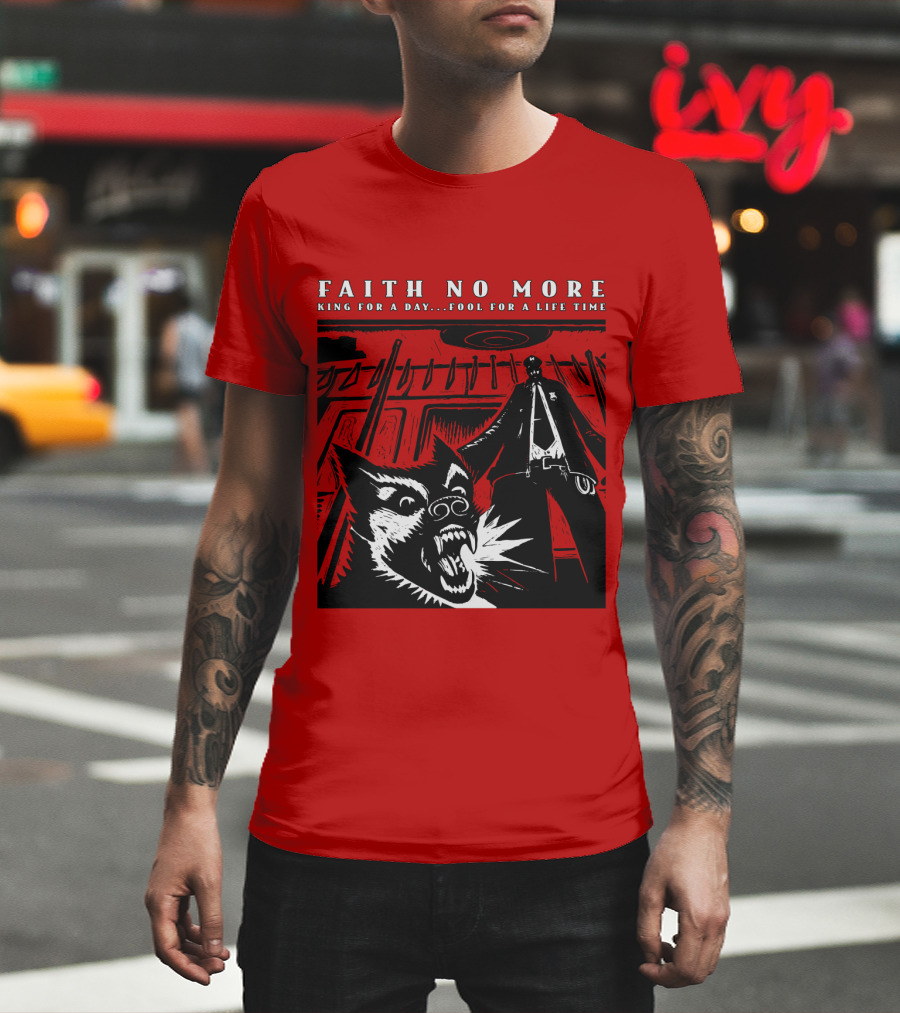 Faith No More King For A Day Fool For A Lifetime Graphic Black And White Dog Scene T-Shirt