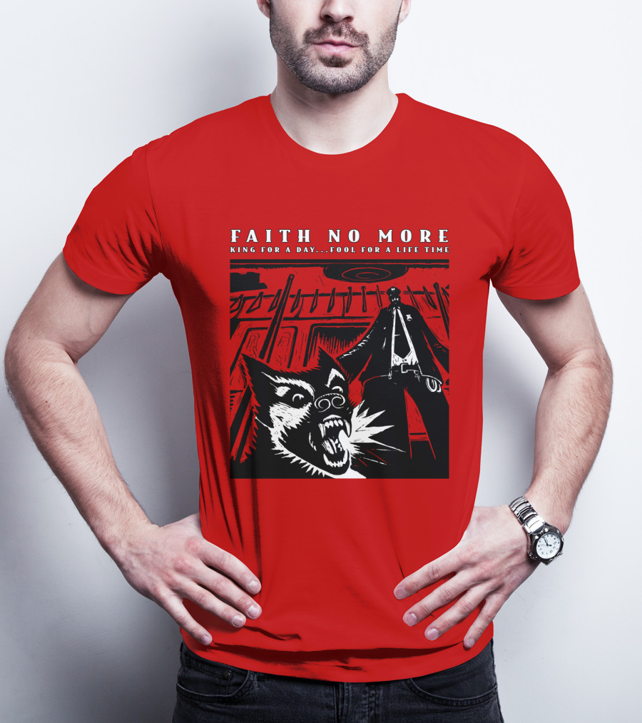 Faith No More King For A Day Fool For A Lifetime Graphic Black And White Dog Scene T-Shirt
