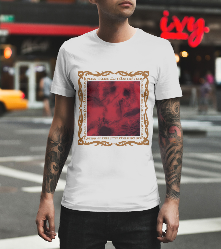 Kyuss Blues For The Red Sun Abstract Red Pattern Framed T-Shirt