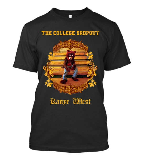 Kanye West The College Dropout Bear Bench Gold Frame T-Shirt