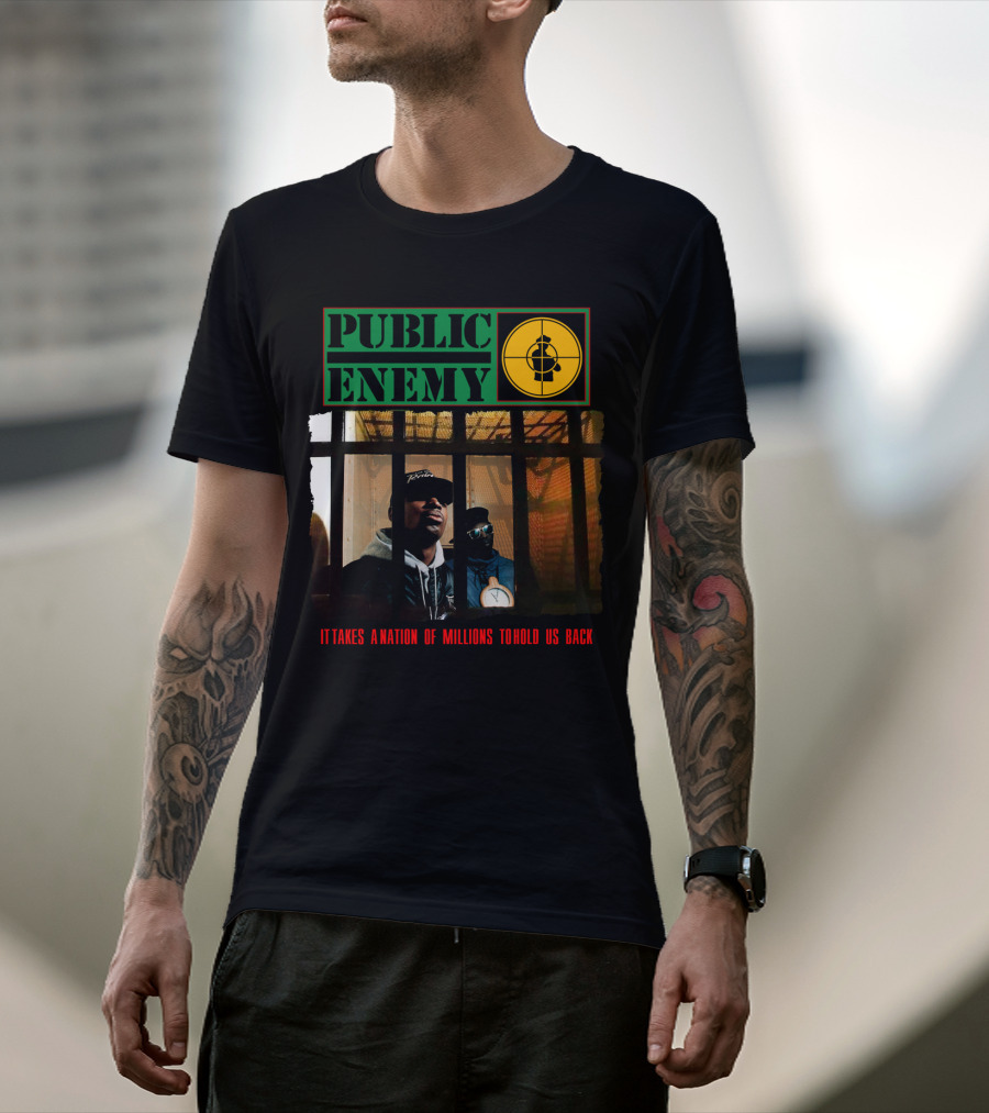 Public Enemy It Takes A Nation Of Millions To Hold Us Back Prison Bars Rap Group T-Shirt