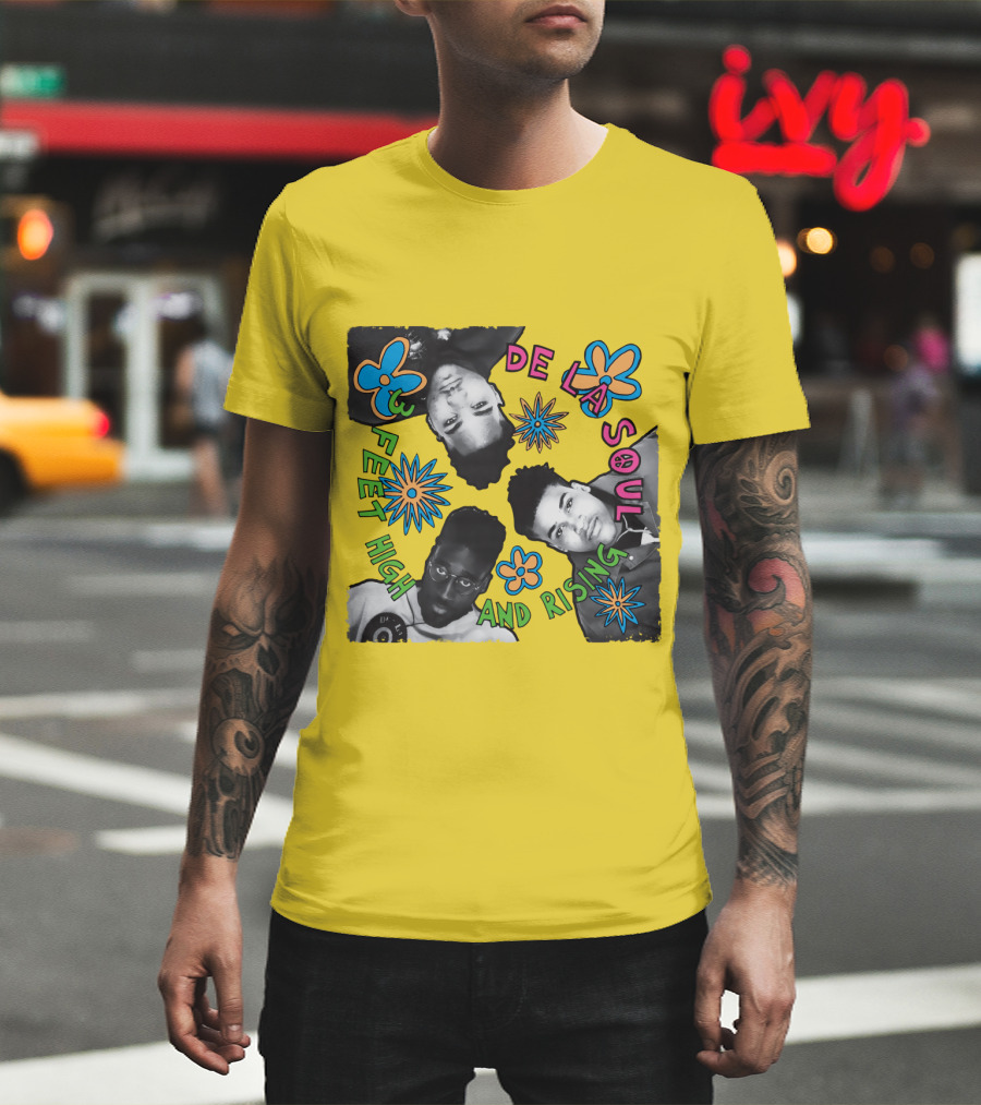 De La Soul 3 Feet High And Rising Colorful Flower T-Shirt