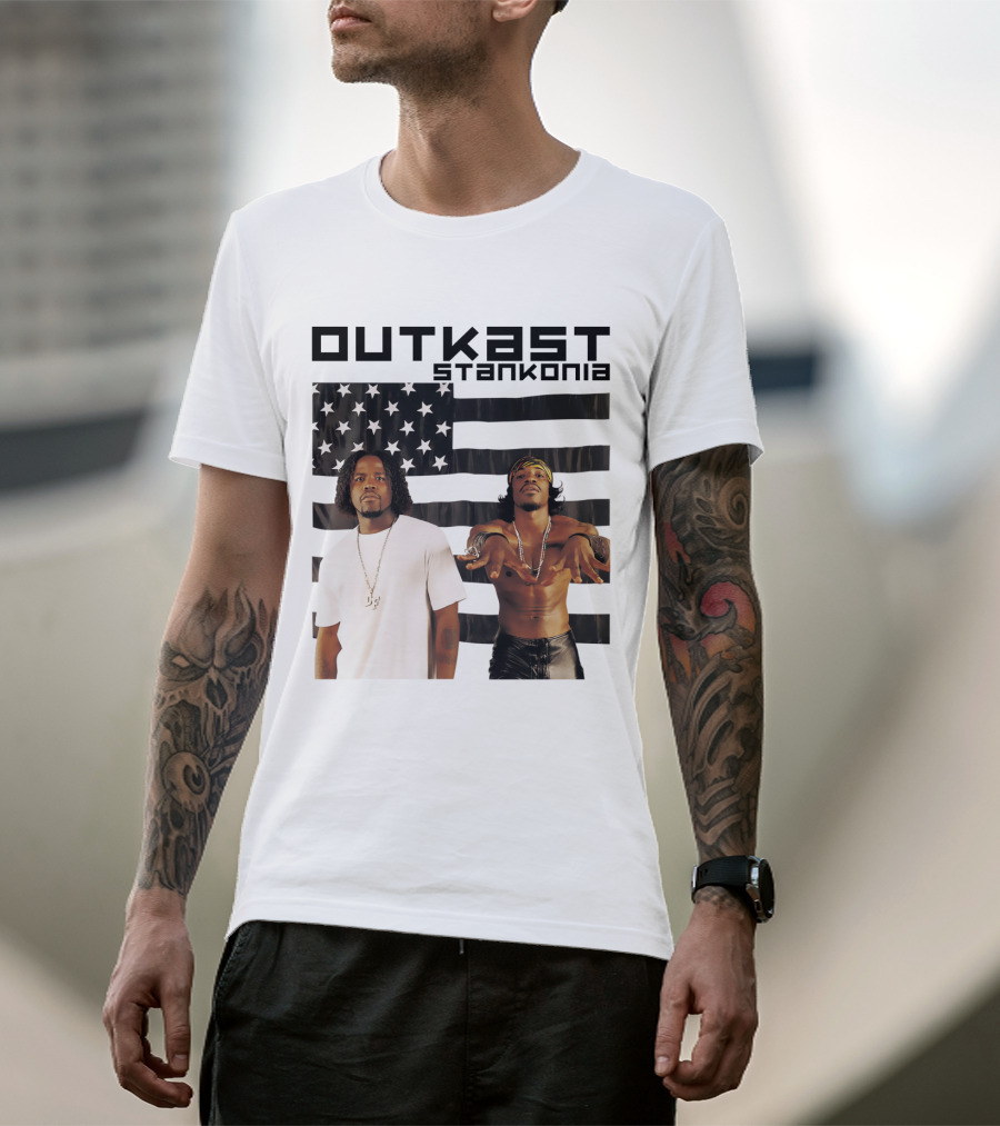 Outkast Stankonia Album Cover With American Flag Background T-Shirt