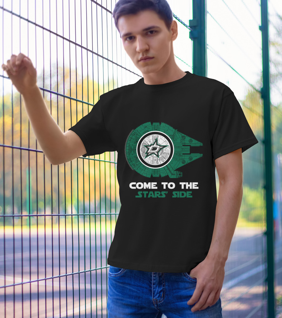 Come To The Stars' Side Dallas Stars Millennium Falcon T-Shirt