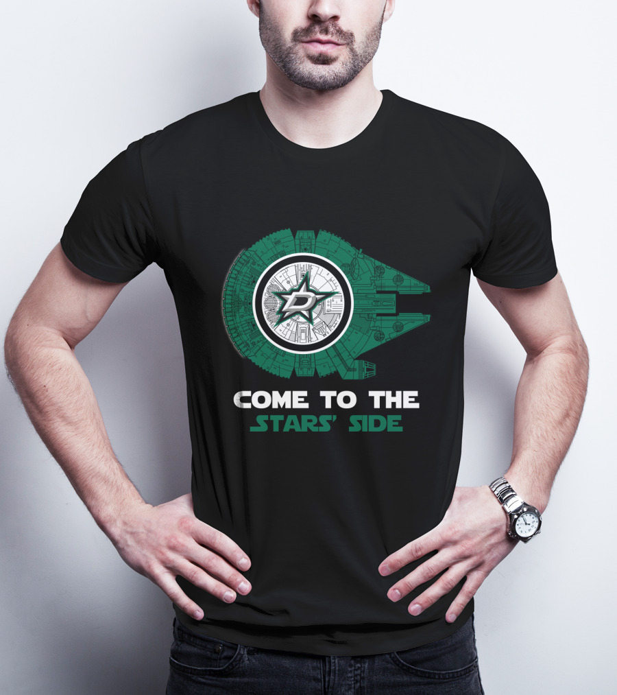 Come To The Stars' Side Dallas Stars Millennium Falcon T-Shirt