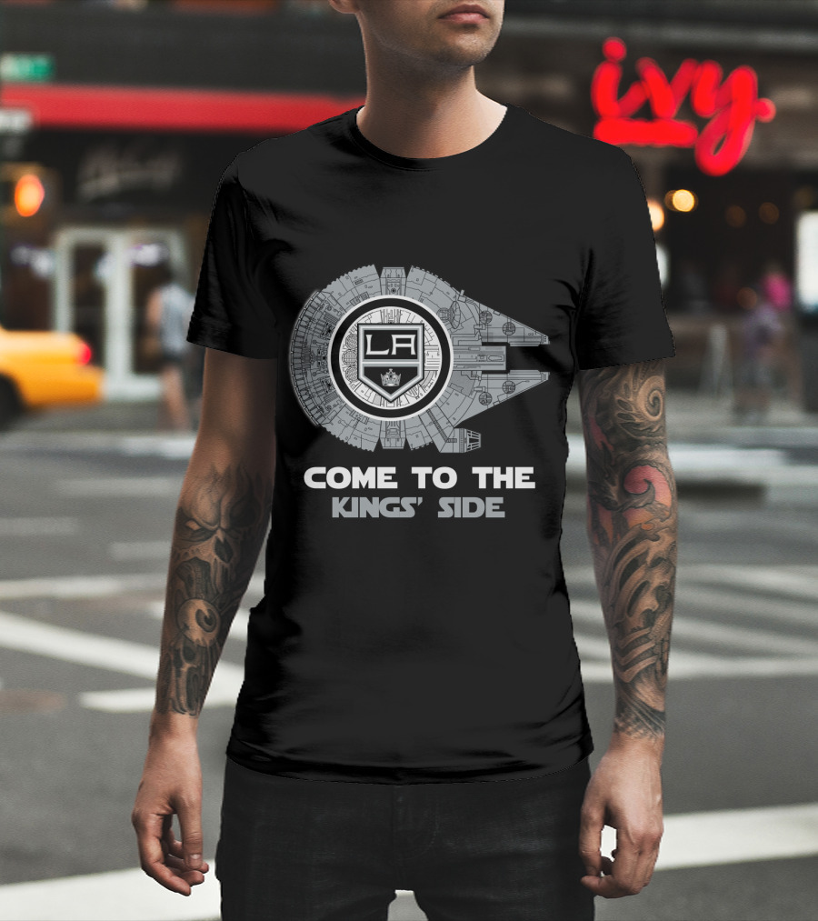 Los Angeles Kings Come To The Kings' Side Millennium Falcon T-Shirt