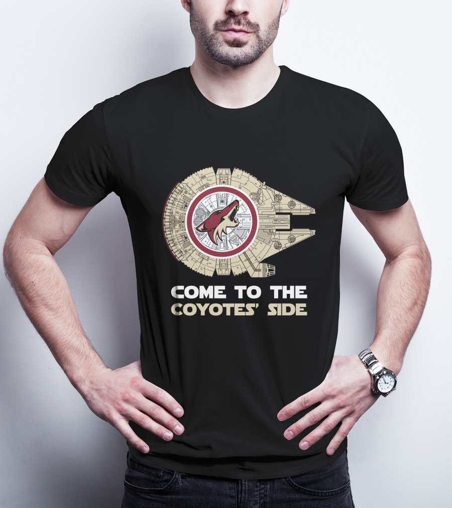 Come To The Coyotes' Side Arizona Coyotes Millennium Falcon T-Shirt