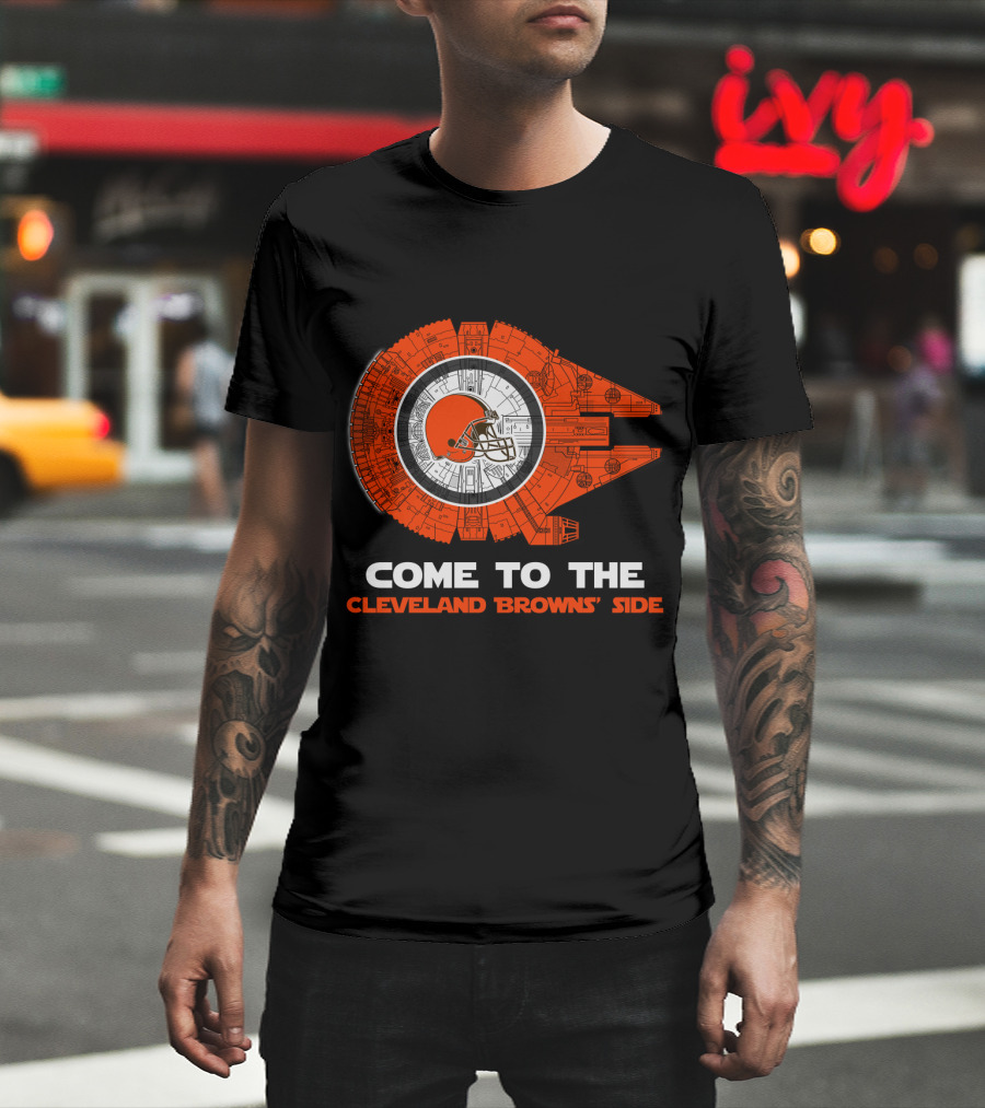 Cleveland Browns Millennium Falcon Come To The Cleveland Browns' Side T-Shirt