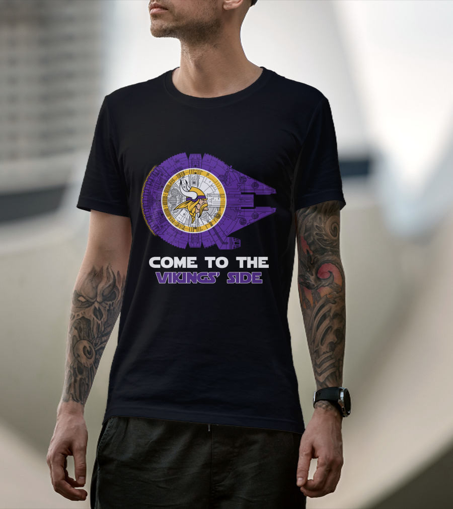 Come To The Vikings' Side Minnesota Vikings Millennium Falcon Nfl T-Shirt