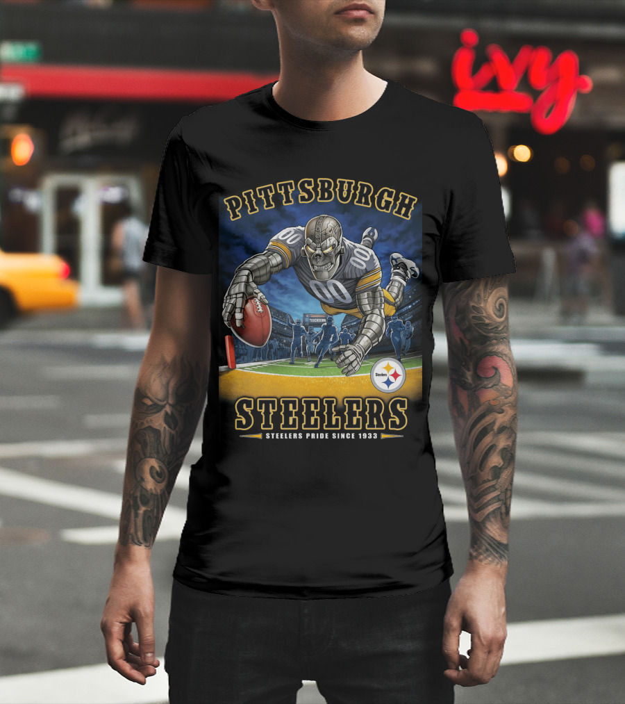 Pittsburgh Steelers Pride Since 1933 End Zone Touchdown Celebration T-Shirt