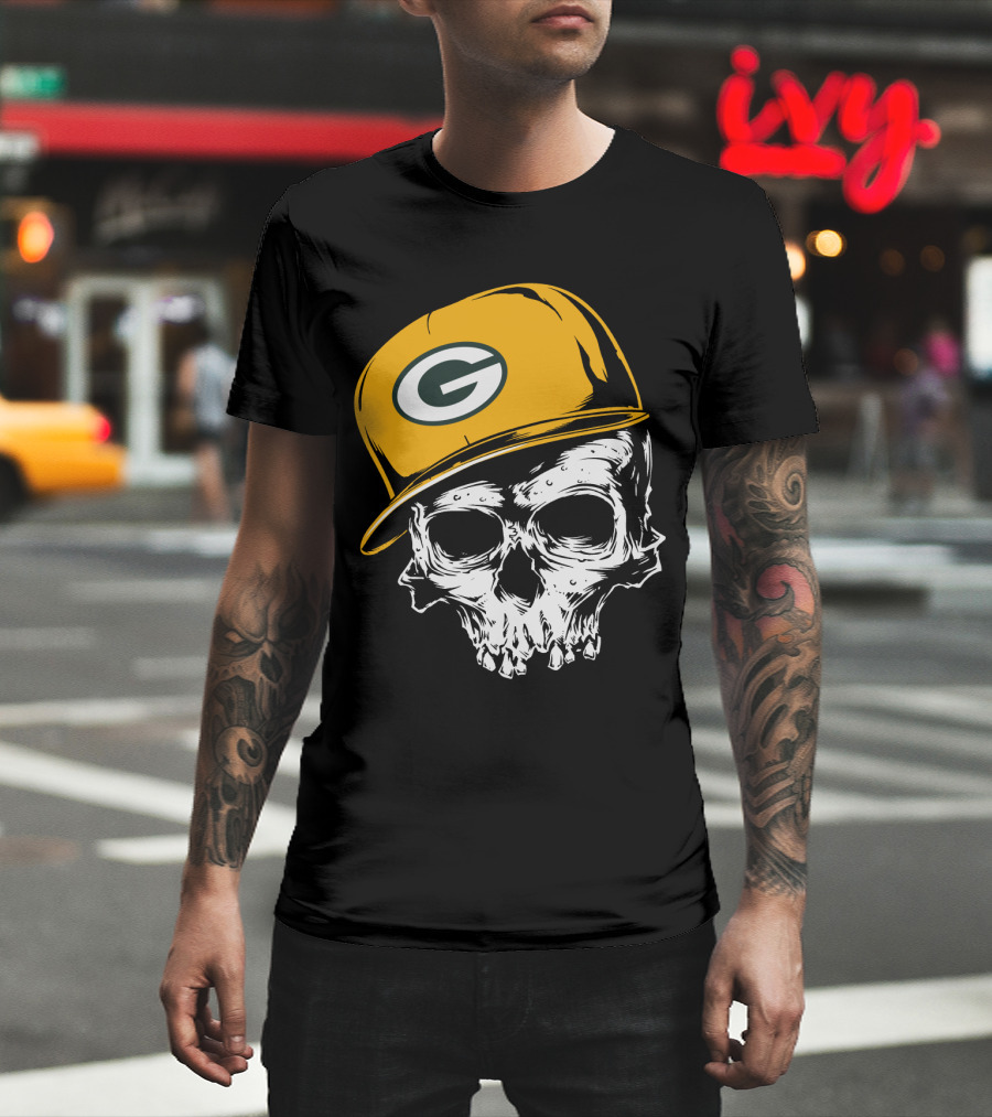 Green Bay Packers Skull With Iconic Cap T-Shirt