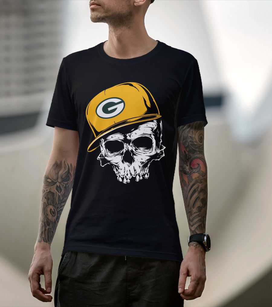 Green Bay Packers Skull With Iconic Cap T-Shirt