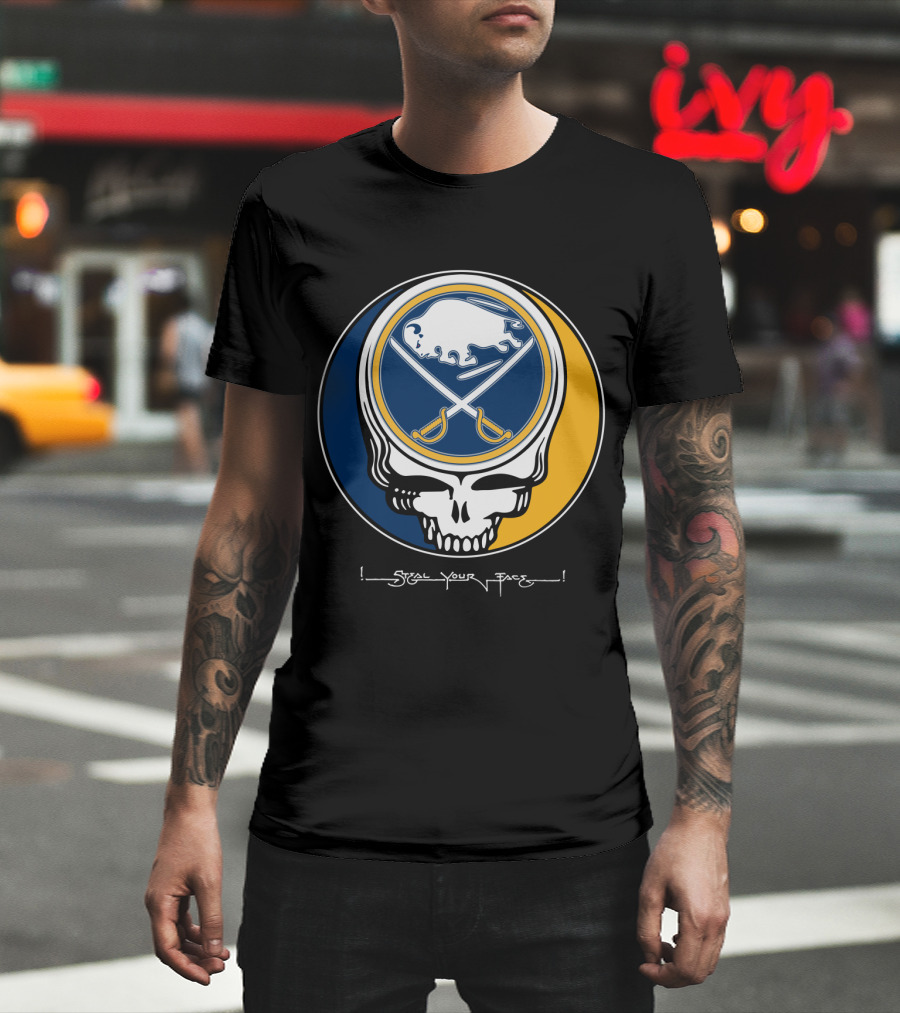 Grateful Dead Steal Your Face Buffalo Sabres Skull T-Shirt