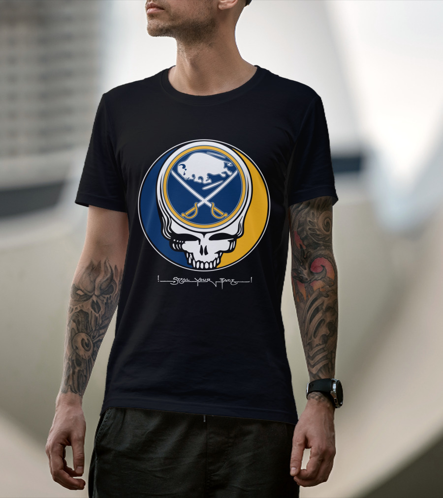 Grateful Dead Steal Your Face Buffalo Sabres Skull T-Shirt