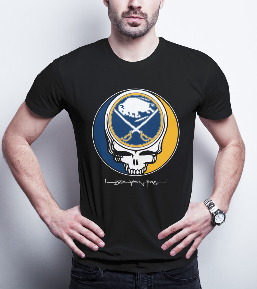 Grateful Dead Steal Your Face Buffalo Sabres Skull T-Shirt