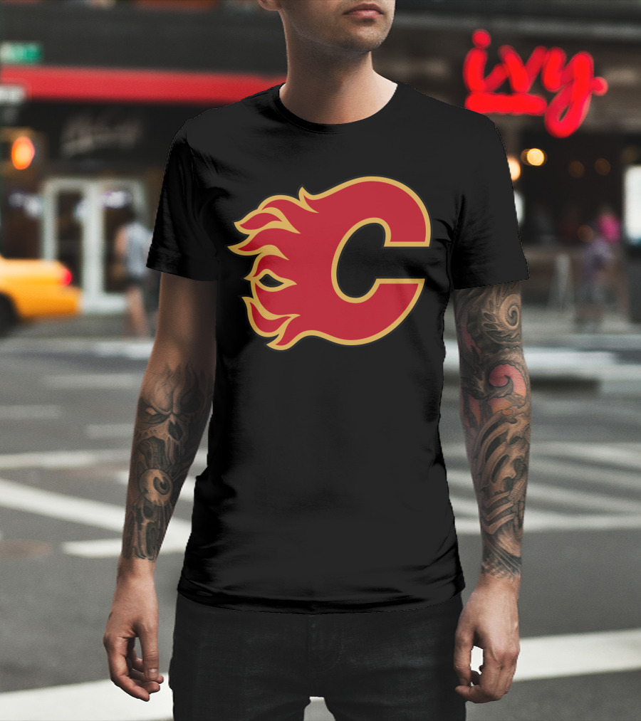 Calgary Flames Hockey Team Fiery T-Shirt