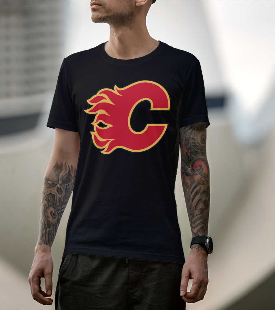 Calgary Flames Hockey Team Fiery T-Shirt