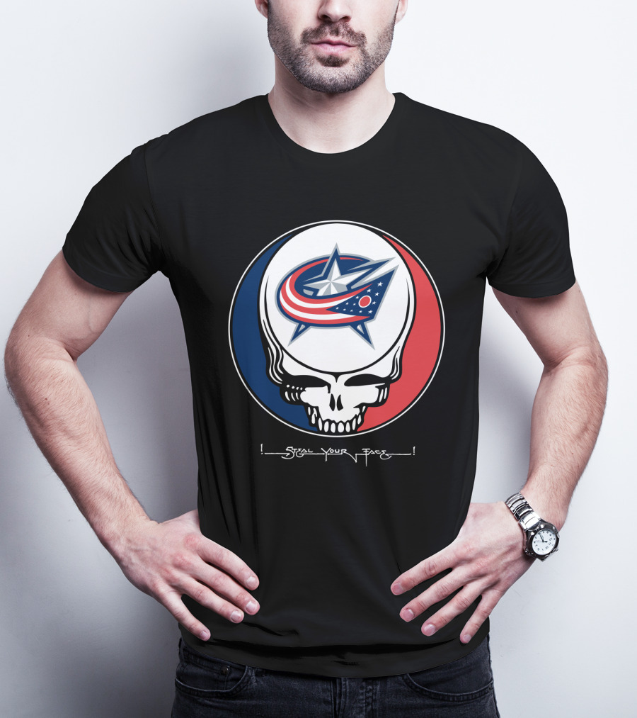 Steal Your Face Grateful Dead Columbus Blue Jackets T-Shirt
