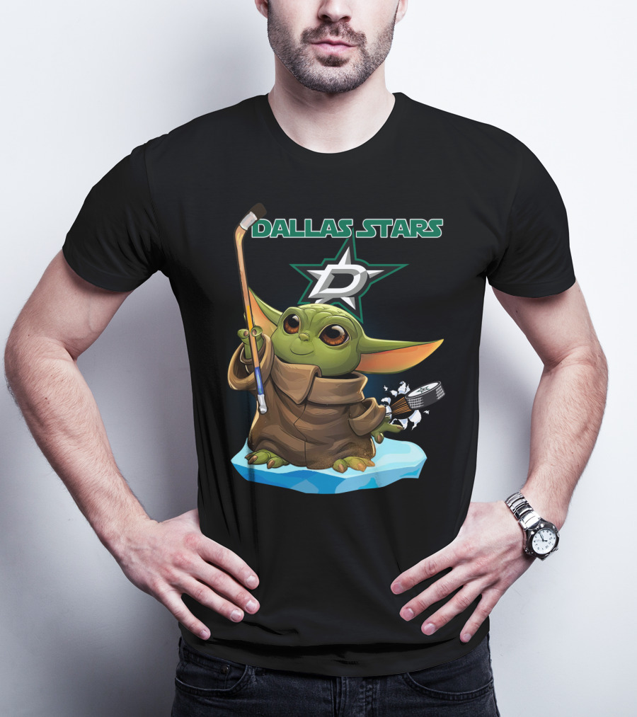 Baby Yoda Dallas Stars Hockey T-Shirt